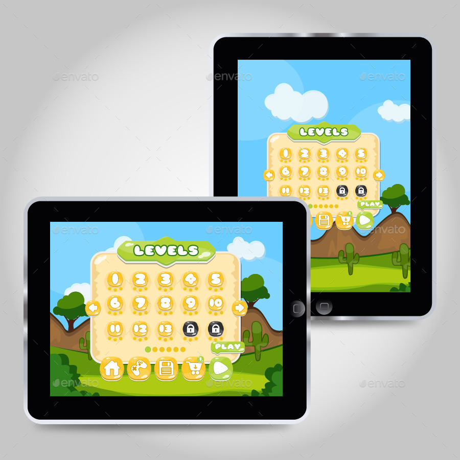 Mobile 2D Game GUI Pack, Game Assets | GraphicRiver